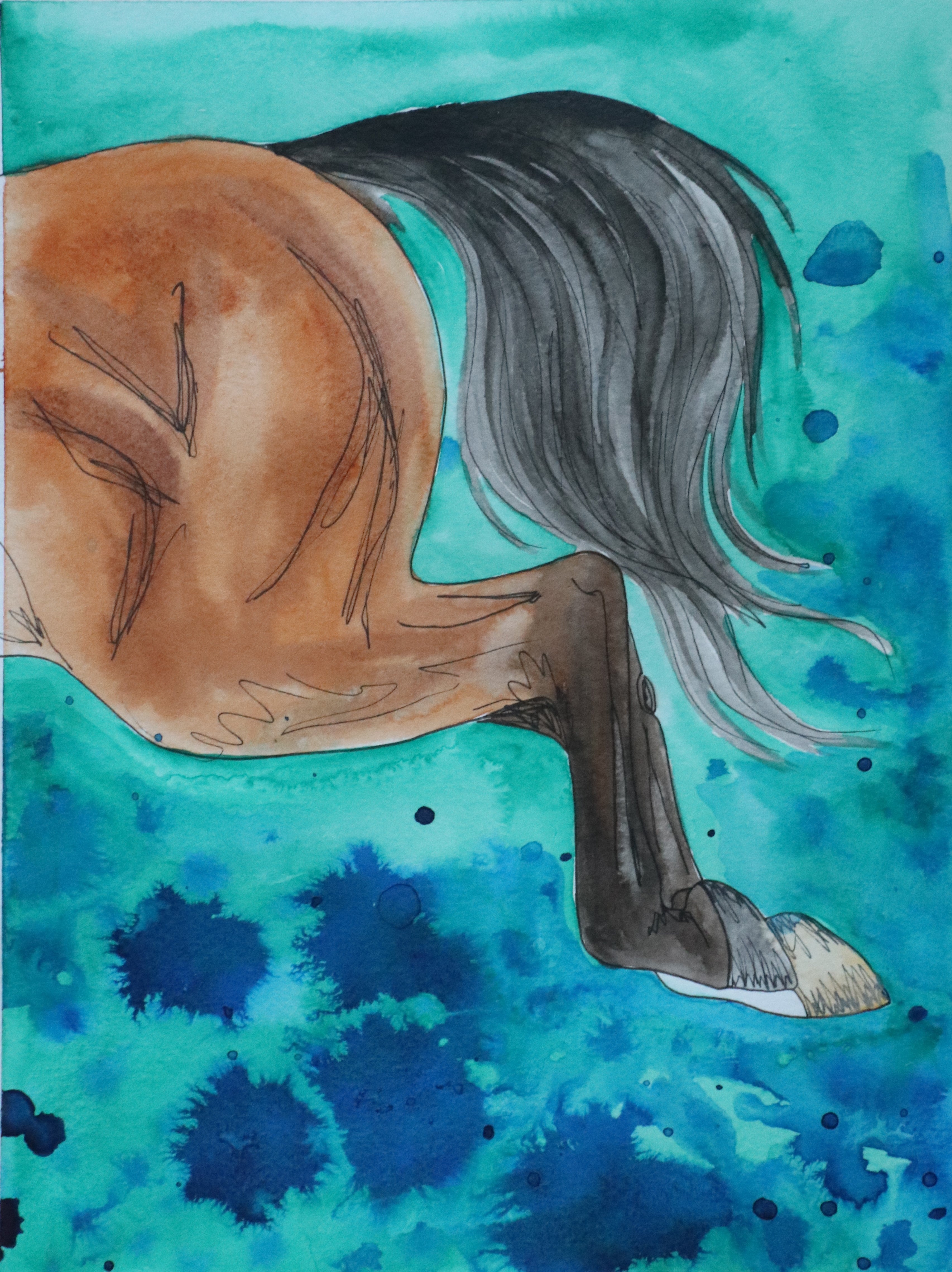 Original Painting "The Descent" – Kayla Lovejoy Equine Art